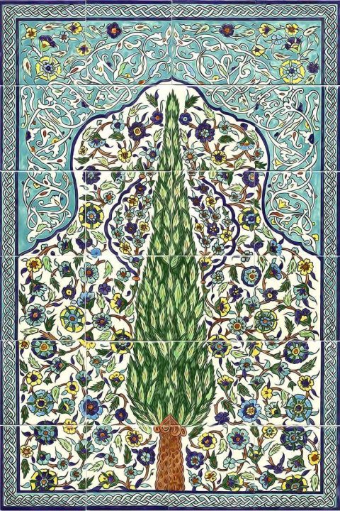 The Olive Tree Tile Mural | Hand-Painted Ceramic | Balian