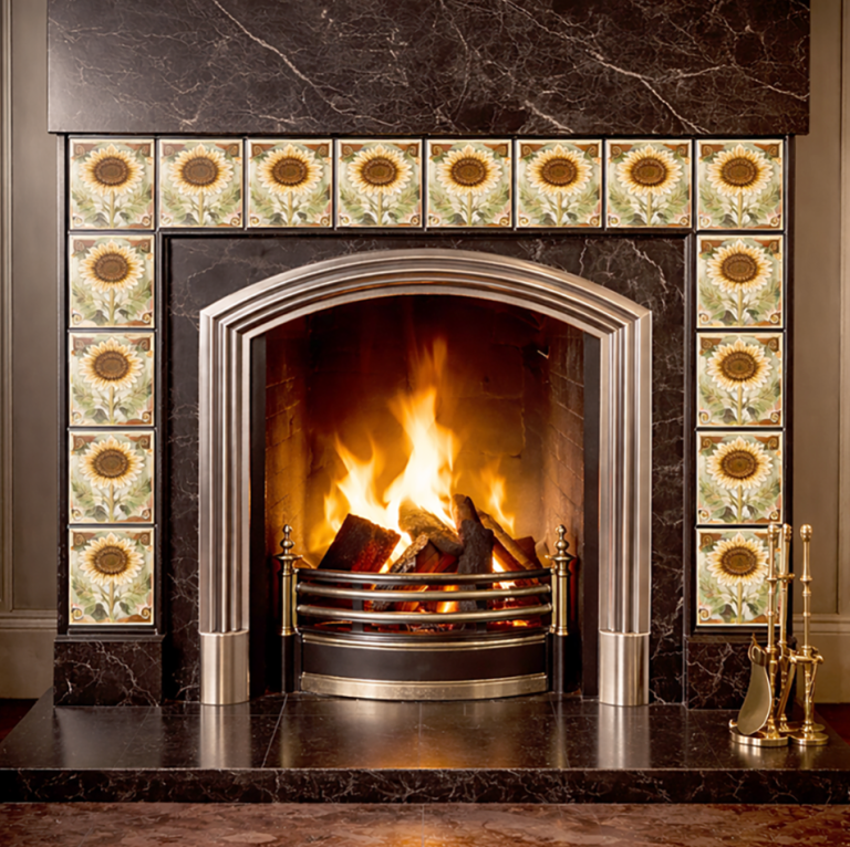 Art Deco Fireplace Tiles | Hand-Painted Ceramic | Balian
